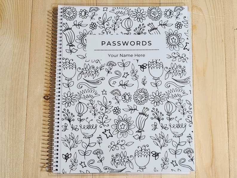 Personalized Password Book: A-Z Tabbed Spiral Notebook - Etsy