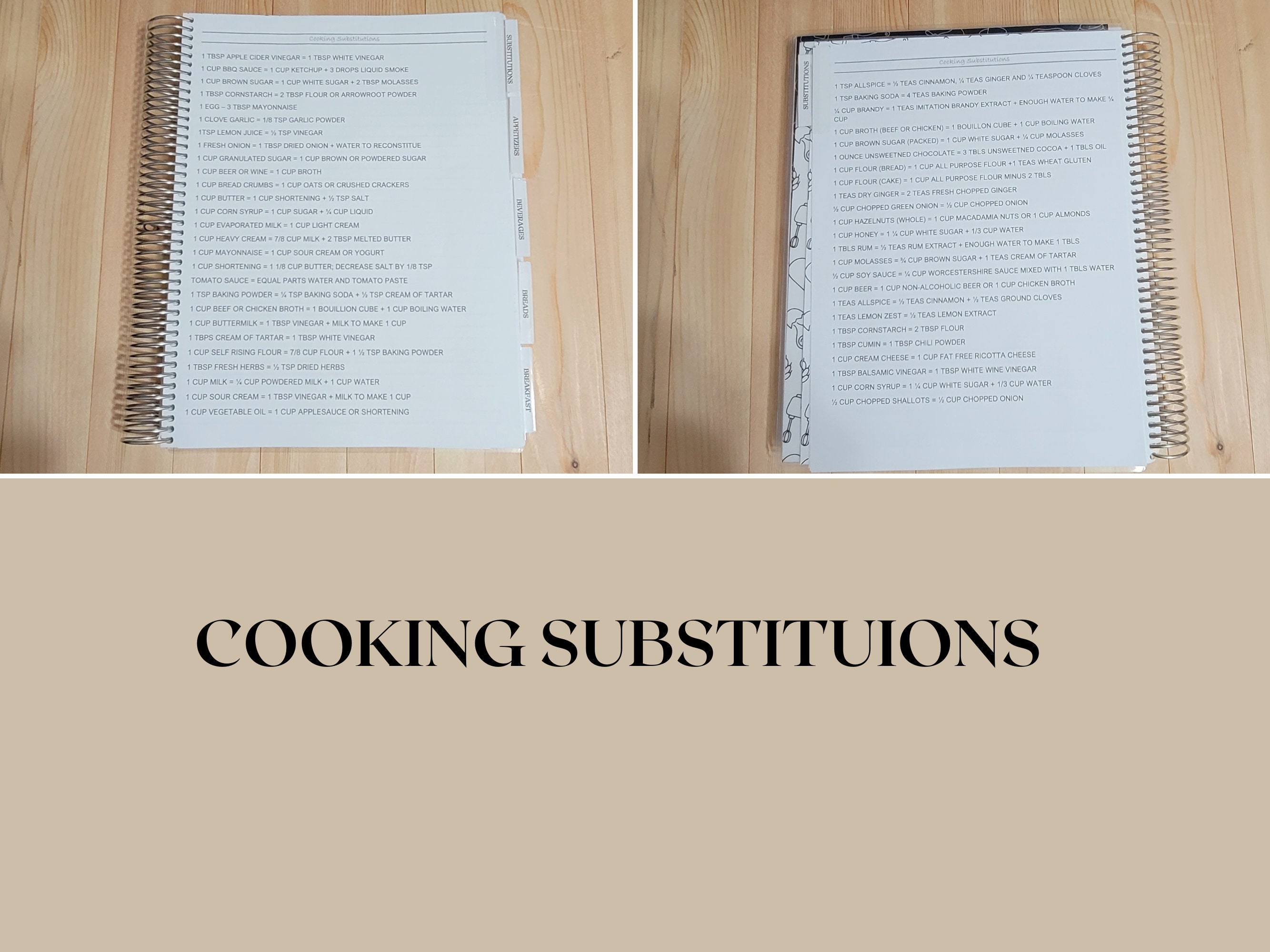 RECIPE Book, Blank, Coiled, 8.5x11, Tabbed, Neutral, Food Journal ...