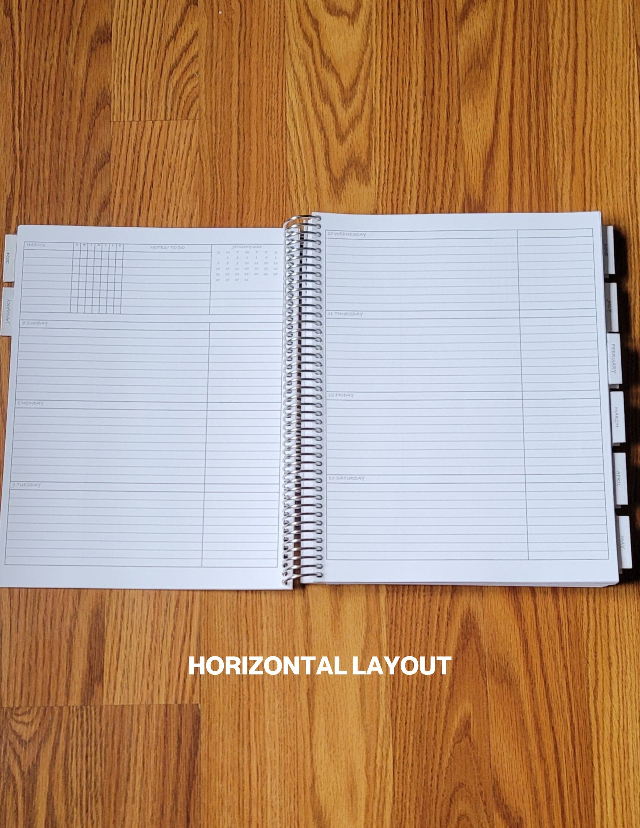 8.5 X 11 PLANNER, Hourly, Monthly, Daily, Vertical, Horizontal, Neutral ...