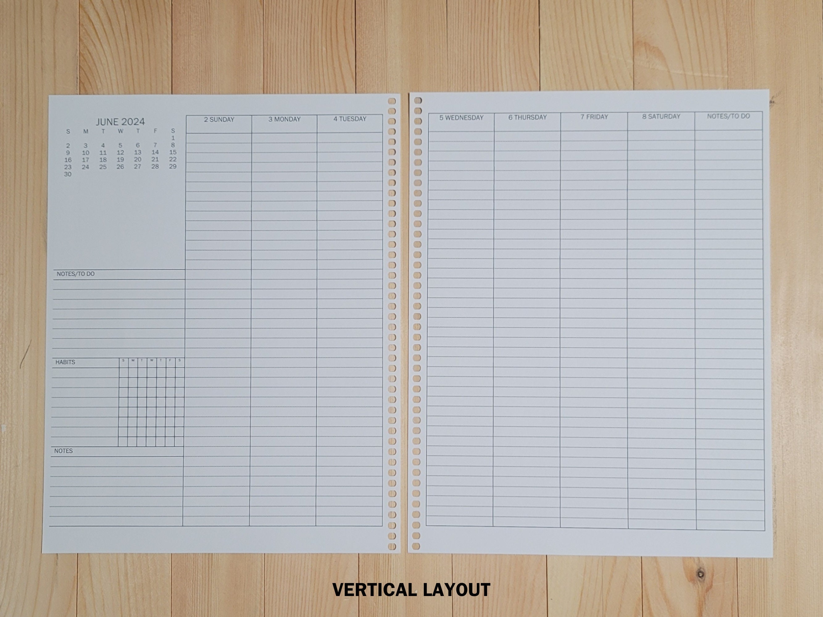 Planner,personalized, Letter Size, Minimalist, to Do List, Hourly ...