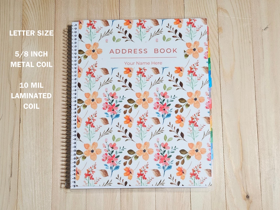 Personalized Floral Address Book: A-Z Tabs, Birthday & Anniversary - Etsy