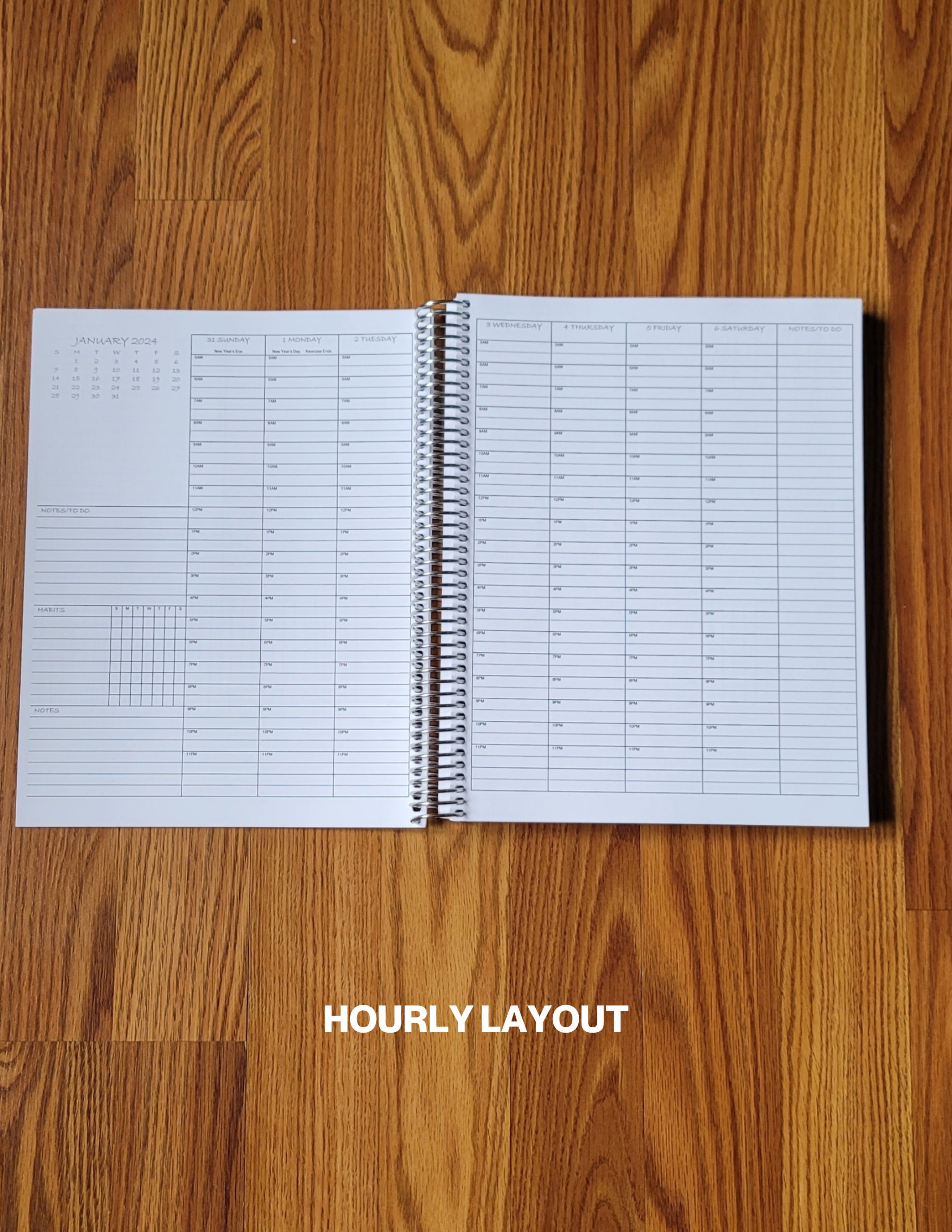 8.5 X 11 PLANNER, Hourly, Monthly, Daily, Vertical, Horizontal, Neutral ...