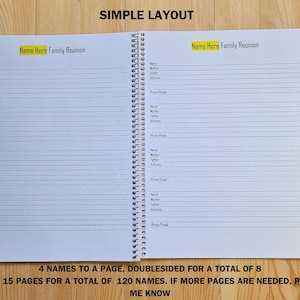 Personalized Family Reunion Log Book: Guest Sign In, Memory Keeper - Etsy