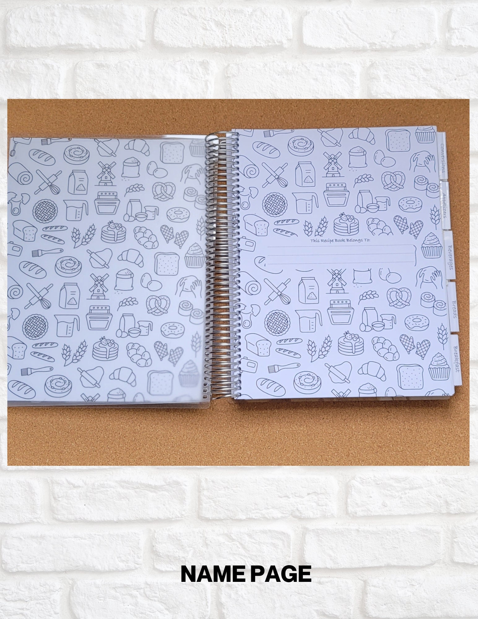 RECIPE Book, Blank, Coiled, 8.5x11, Tabbed, Neutral, Food Journal ...
