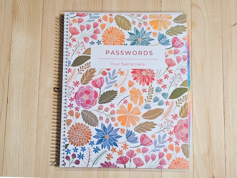 Floral Password Book: A-Z Tabbed Internet Login Organizer - Etsy