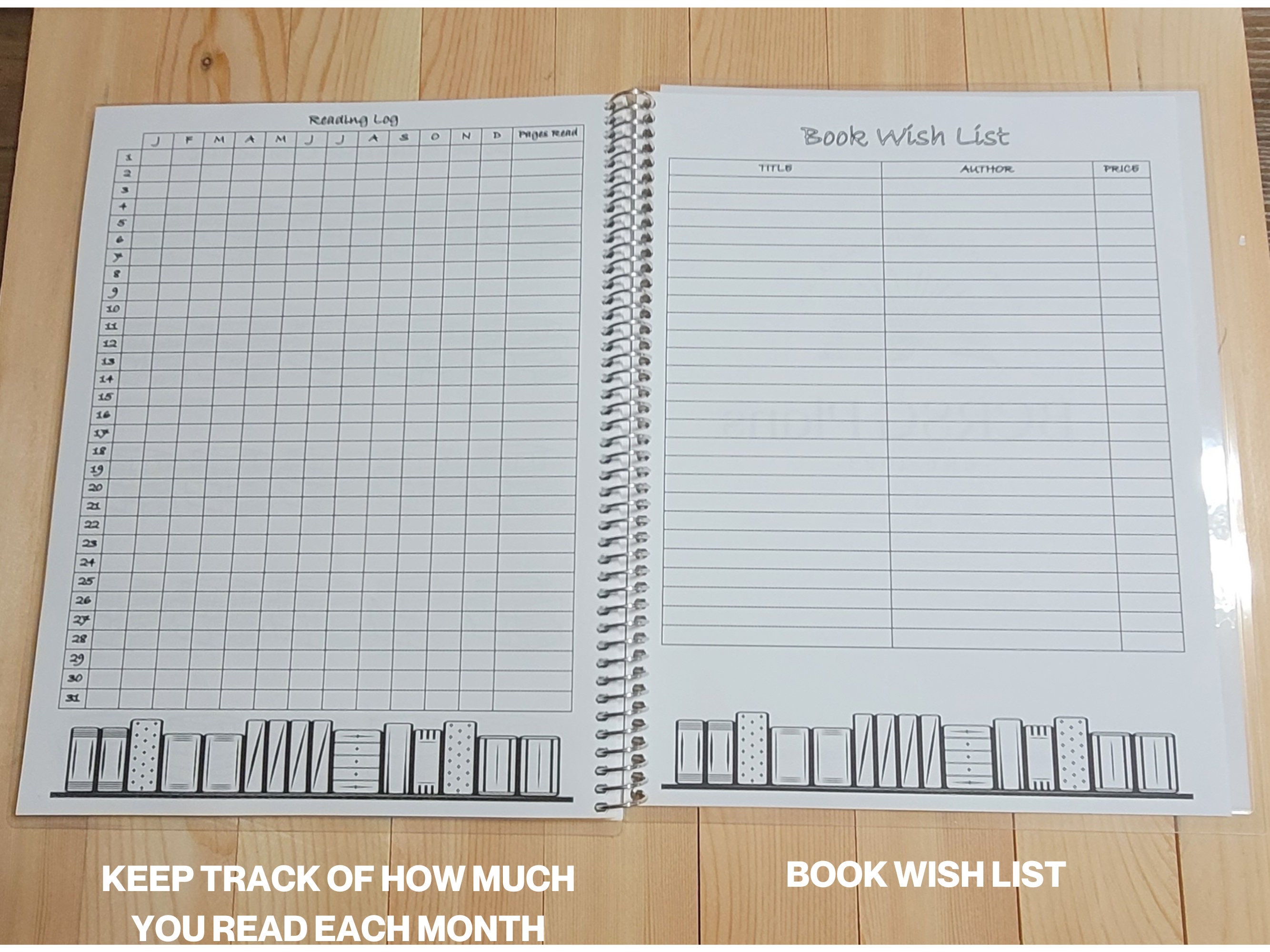 BOOK REVIEW JOURNAL, Reading Log, Book Tracker, Reading Challenge ...