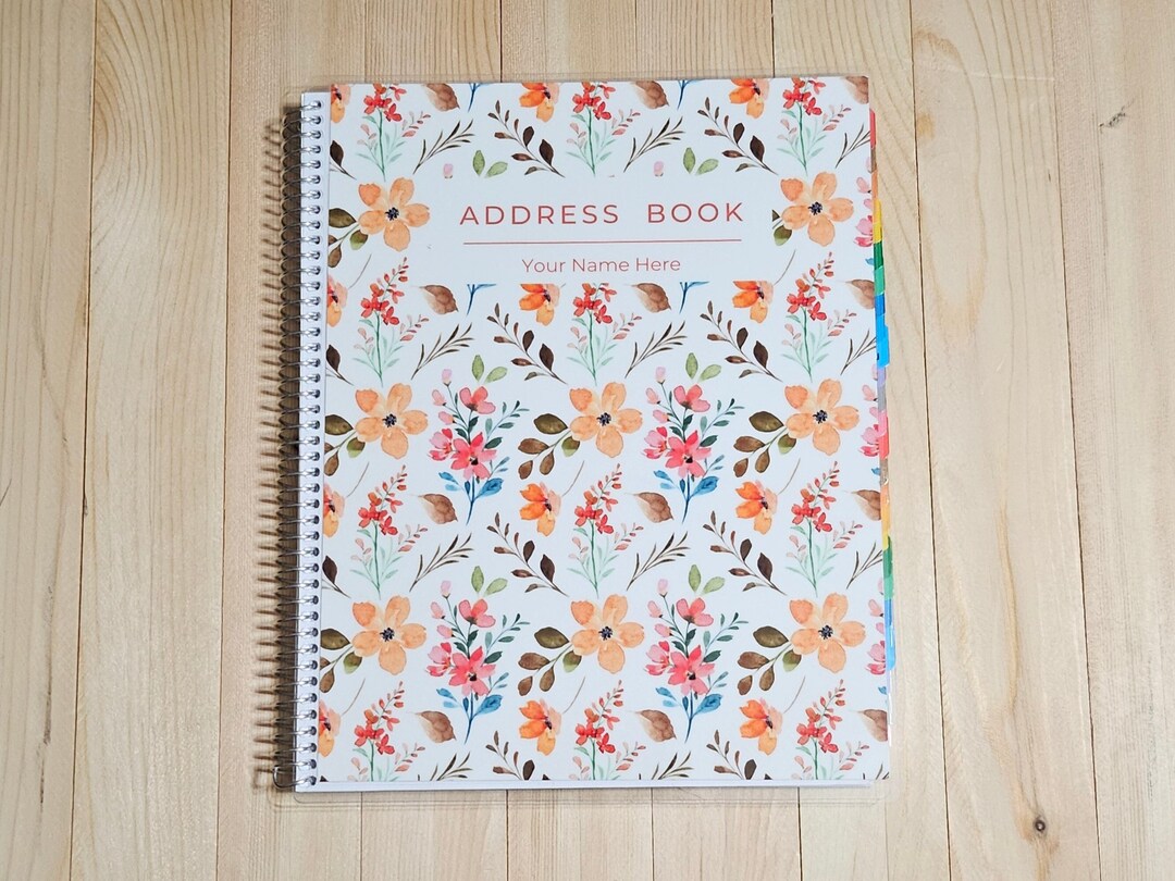 Personalized Floral Address Book: A-Z Tabs, Birthday & Anniversary - Etsy