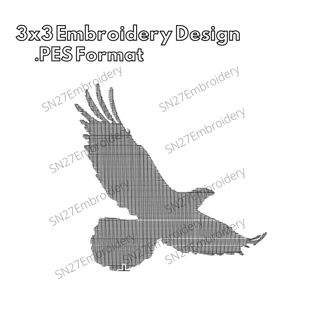 EAGLE Simple One Color Embroidery Design (3x3, .PES Format) - Etsy