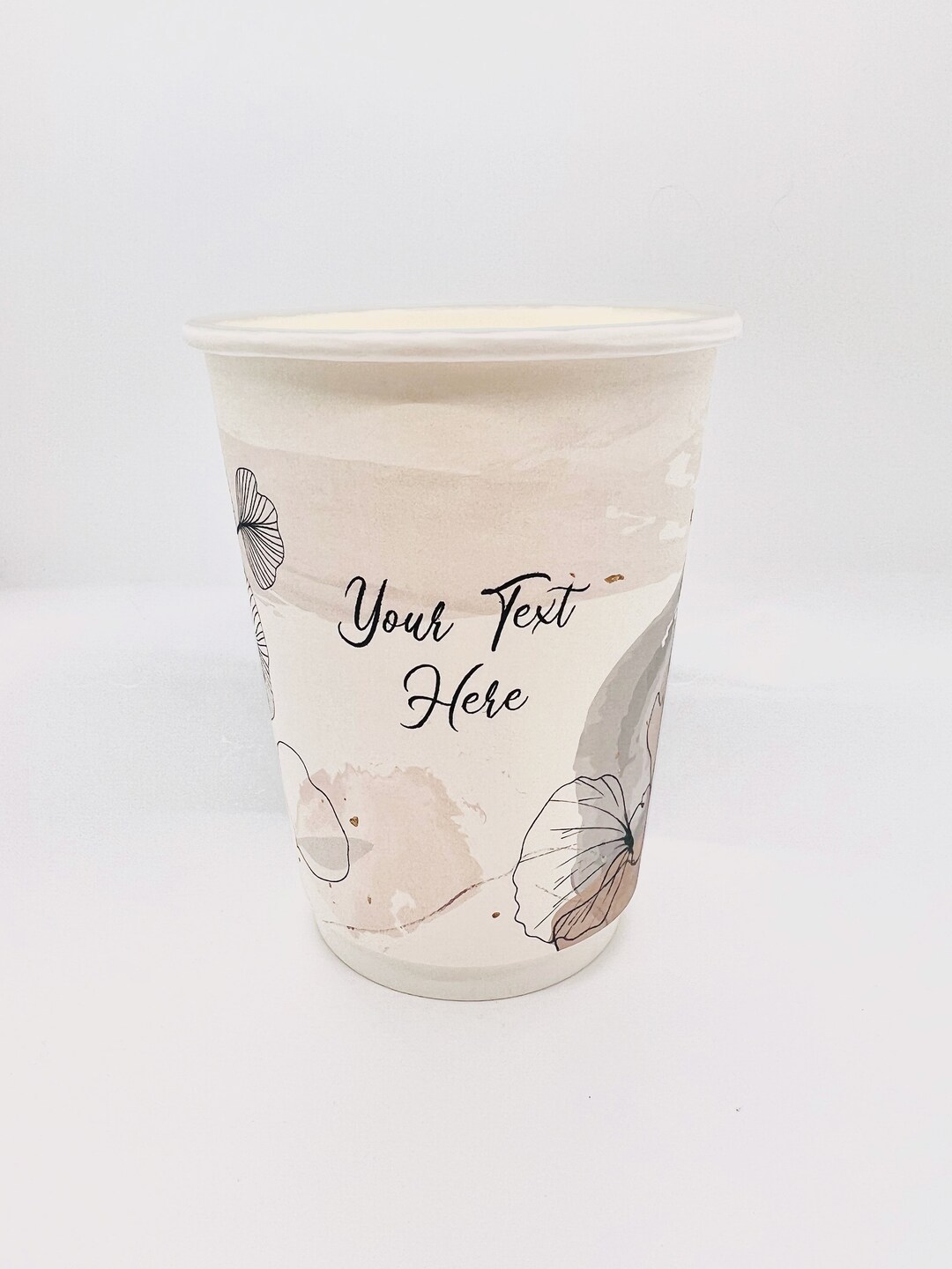FLORAL COFFEE CUPS + Lids, Personalized Coffee Cups, Watercolor Cups ...