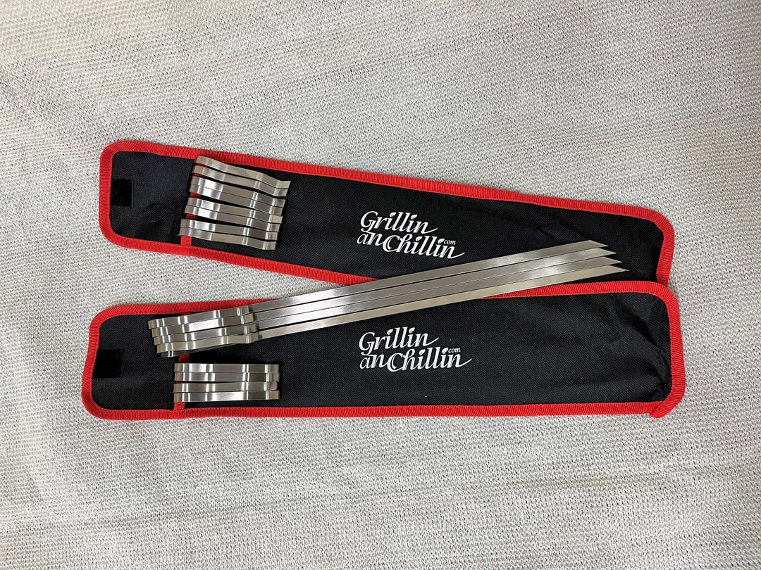 16 Skewers in Two Packs, Stainless Steel Skewers, Hand Sharpened ...