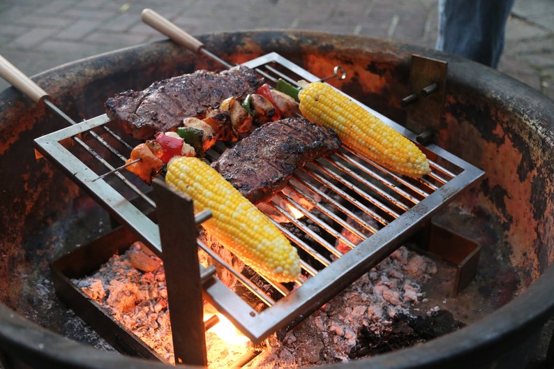 Tuscan Fireplace Grill All Stainless Etsy