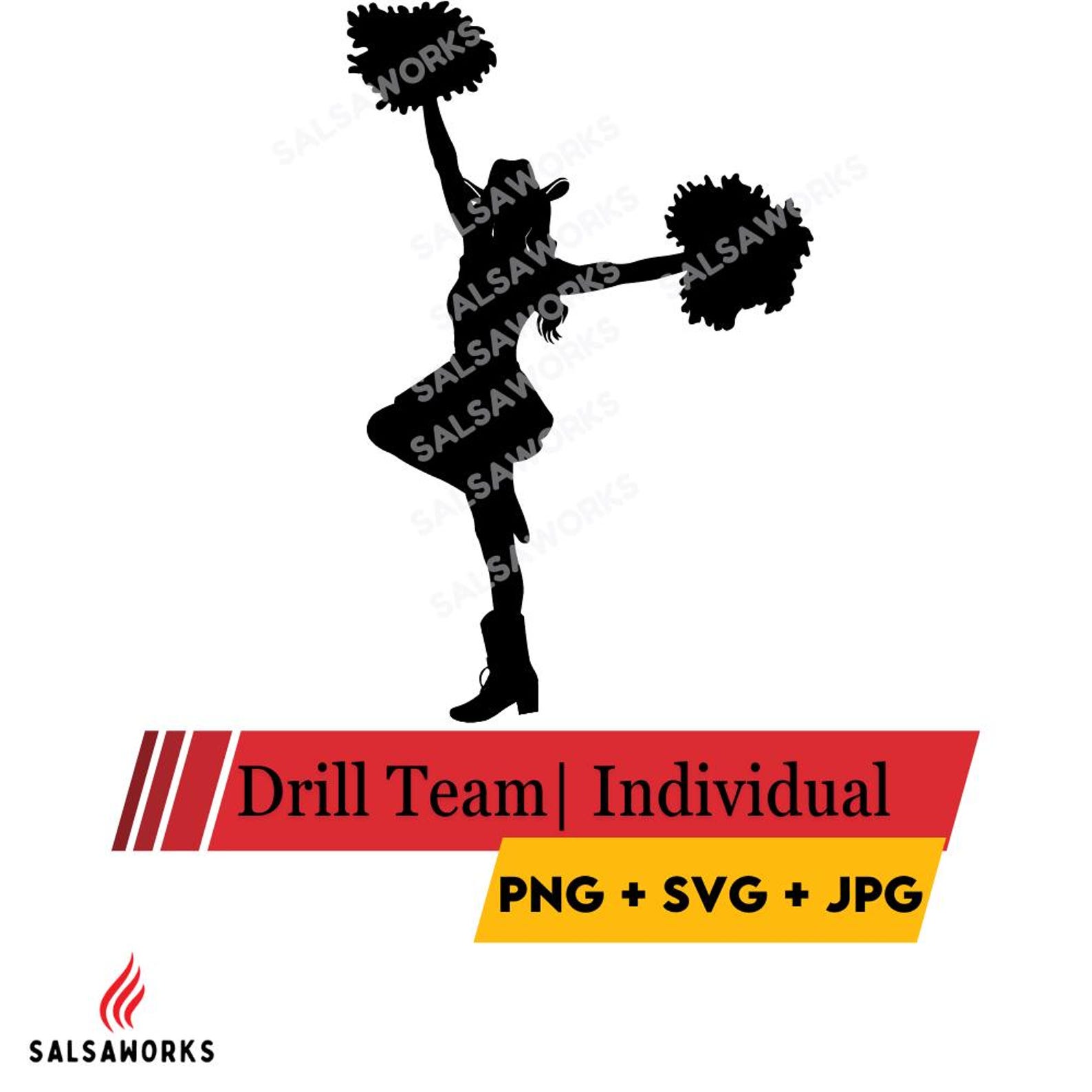 Drill Kick Team Individual Silhouette | SVG PNG JPG | High-quality ...