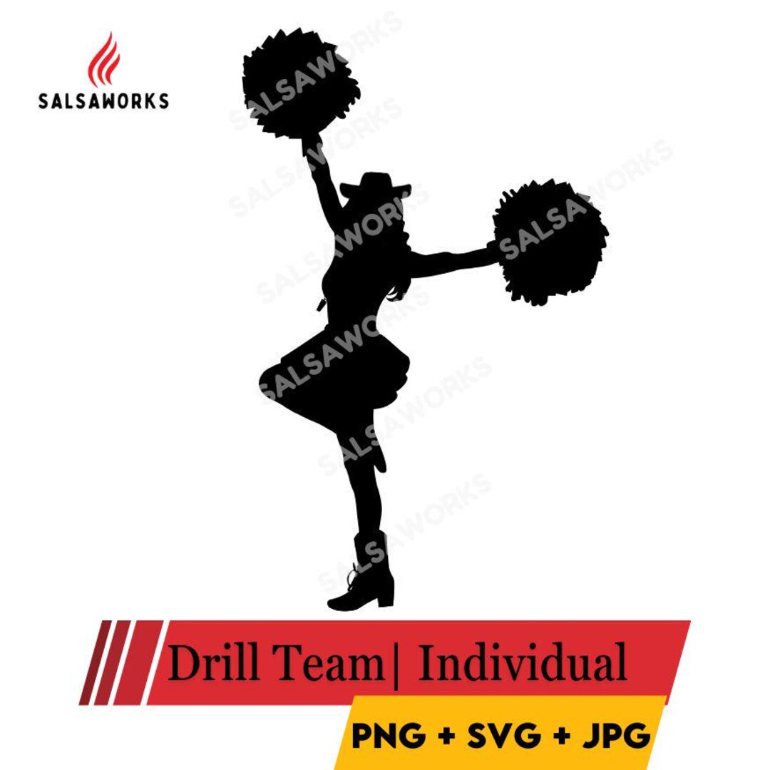 Drill Kick Team Individual Silhouette Captain Pose | SVG PNG JPG | High ...