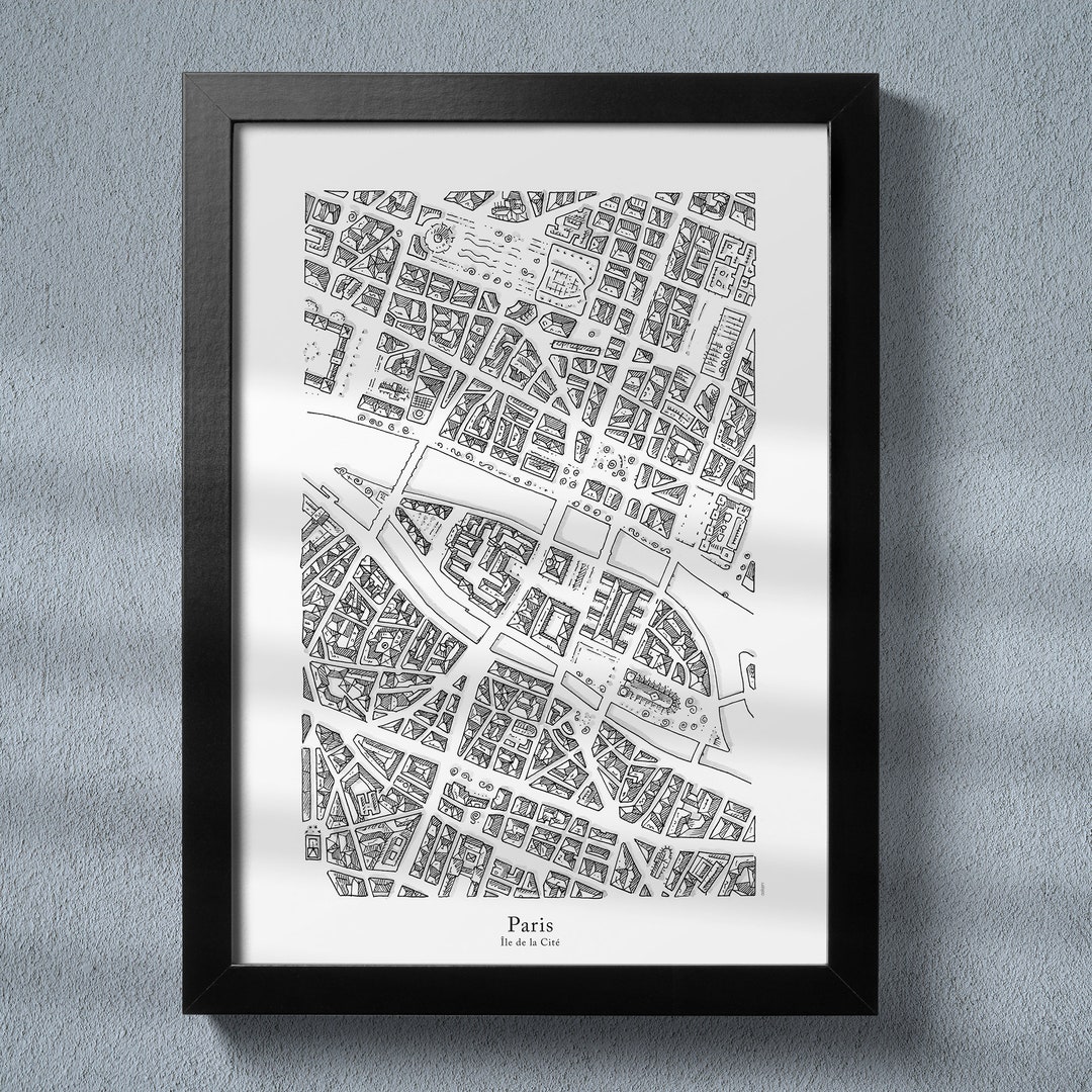 5 Maps of Paris cîté, Opera, Beaubourg to Customize or Exhibit - Etsy