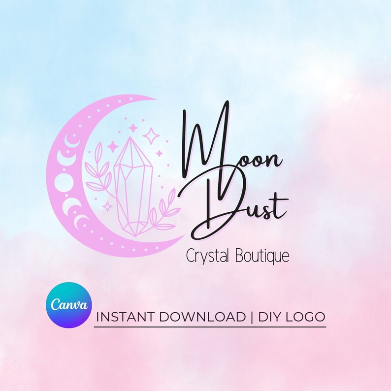 Editable Logo DIY Crystal Shop Logo Spiritual Shop Logo - Etsy