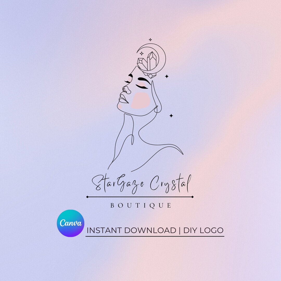 Editable Logo DIY Crystal Logo Spiritual Shop Logo Instant Download ...