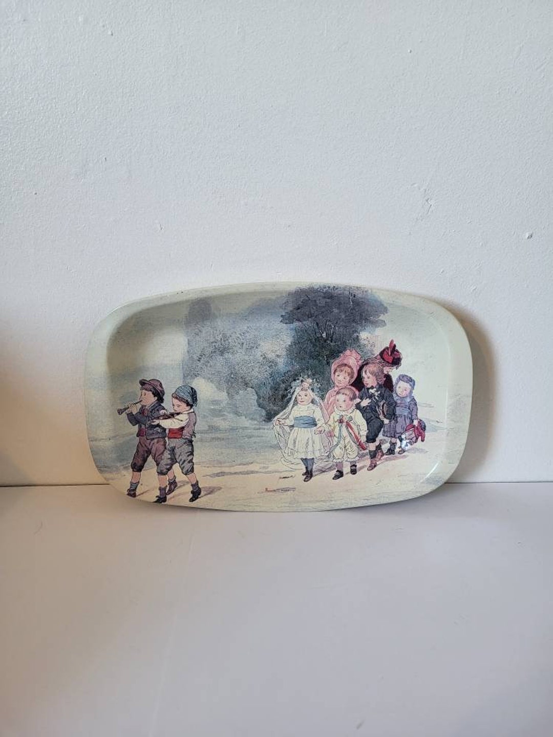 RÉDUIT vintage français Massilly Metal Tin Tray - Etsy France