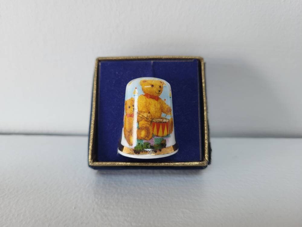 Vintage Fine Bone China Teddy Bear Thimble - Etsy