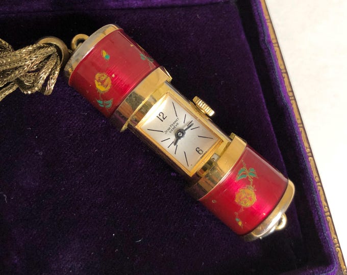 Vintage 1960s Jean Perret Geneve Enamel Watch Pendant - Etsy