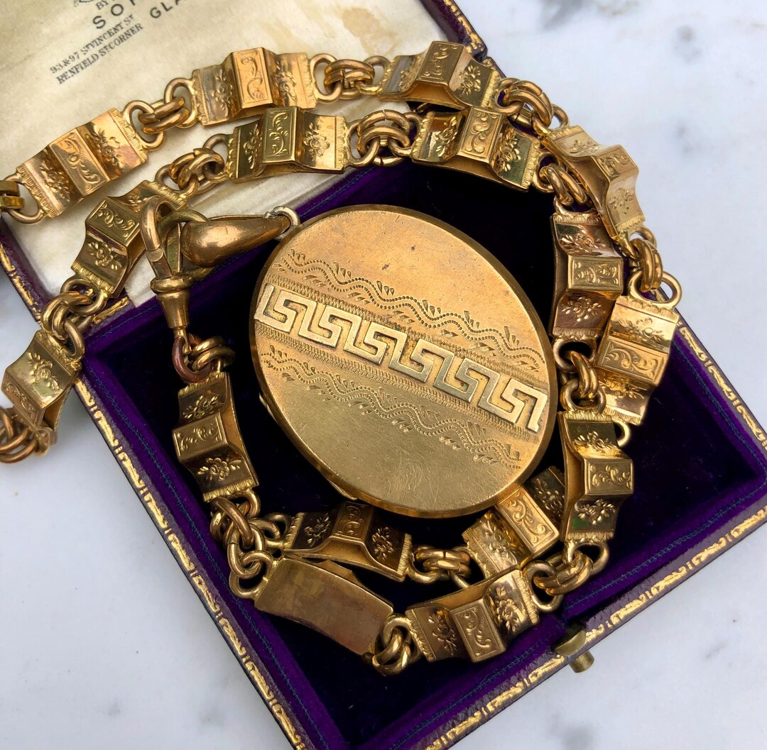 Antique Victorian Pinchbeck Gold Book Chain Locket - Etsy