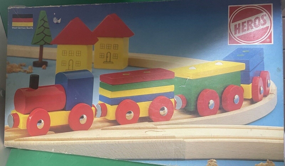 Vintage Heros Wooden Train Set Magnetic Train Set Made in - Etsy