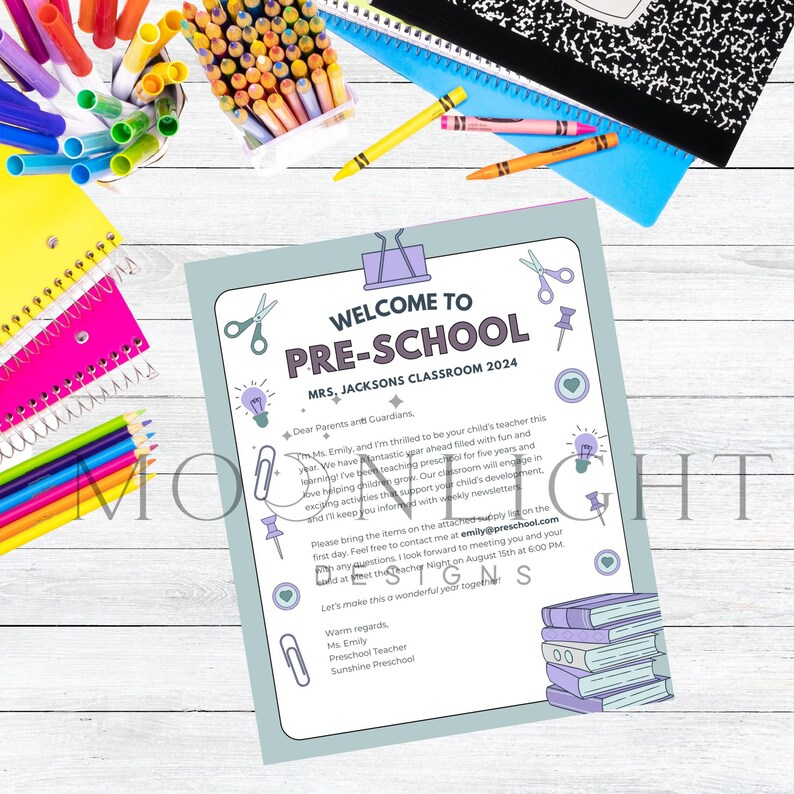 Back to School Meet the Teacher Page - Printable Class Flyer & School ...