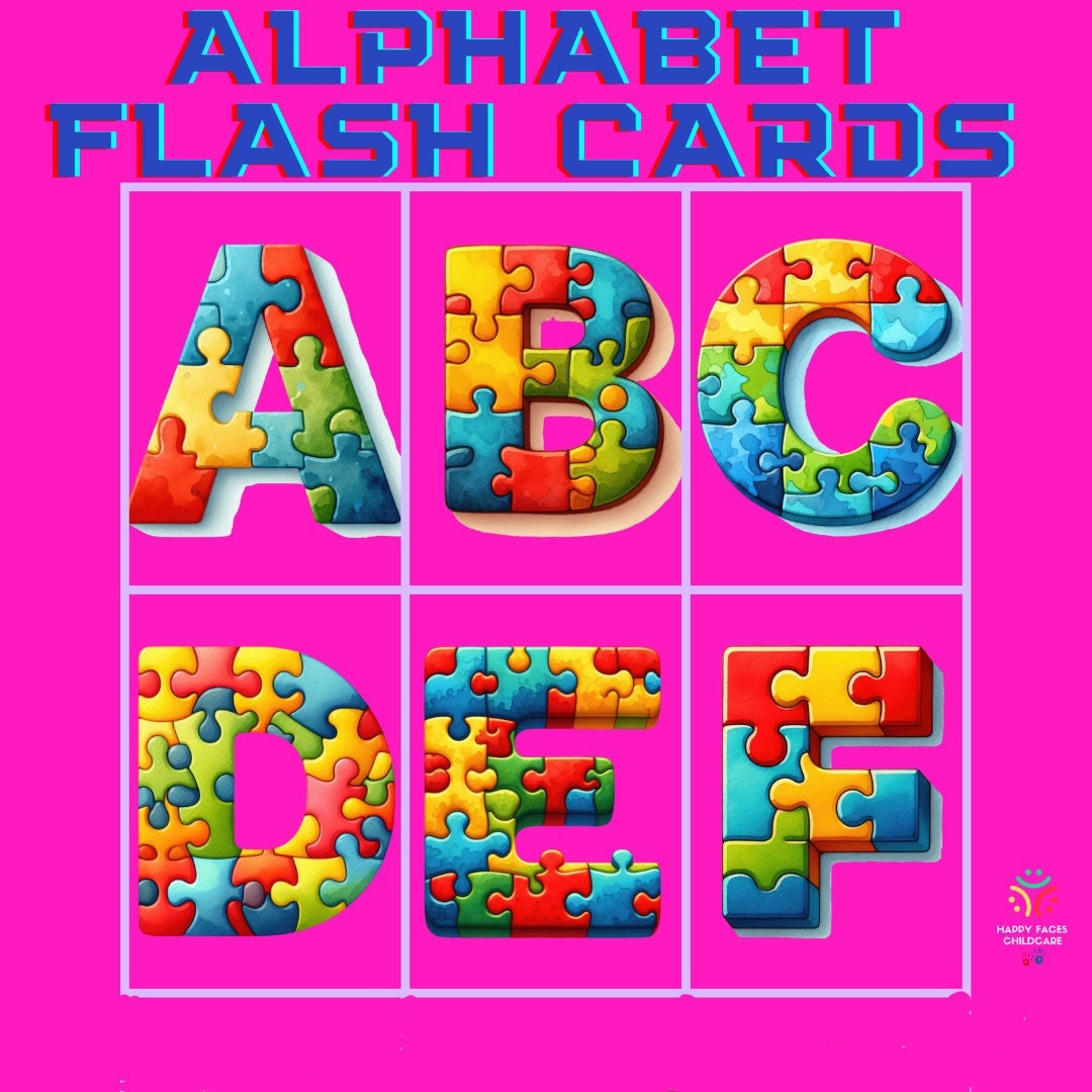 Autism Alphabet Flash Cards Child Care Development Early Learning ...