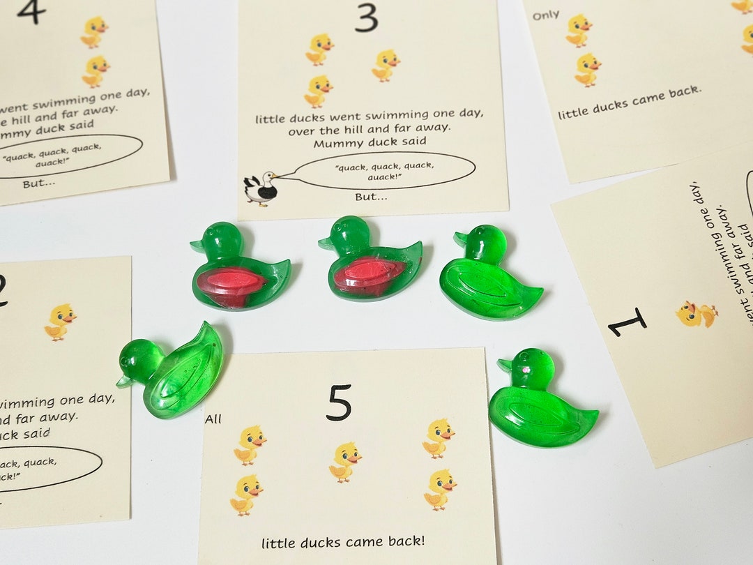 5 Ducks Nursery Rhyme Counting Sensory Resource Early Number Learning ...