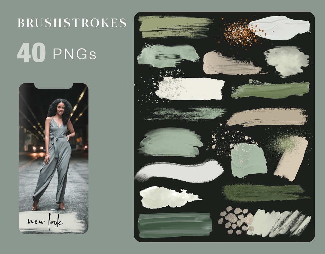 40 Instagram Story Sticker Brushes Planner Brushstrokes - Etsy