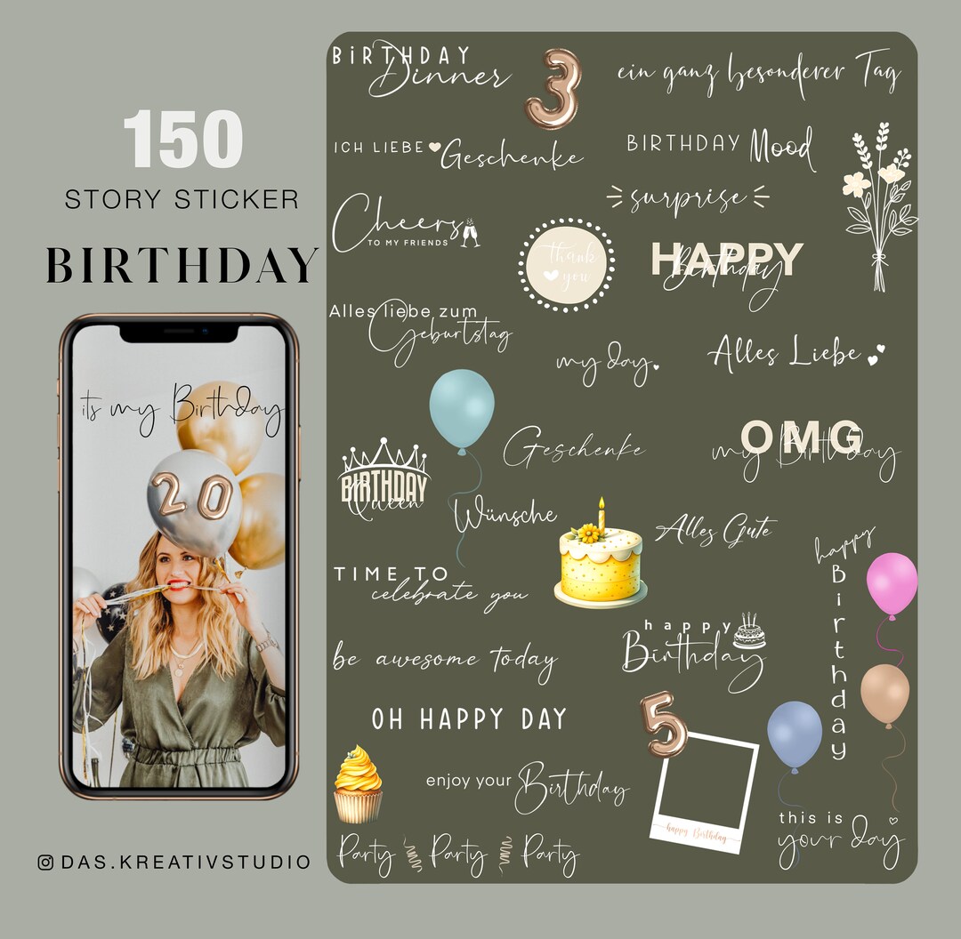 150+ Instagram Story Sticker Birthday Dear Family Celebration Everyday ...
