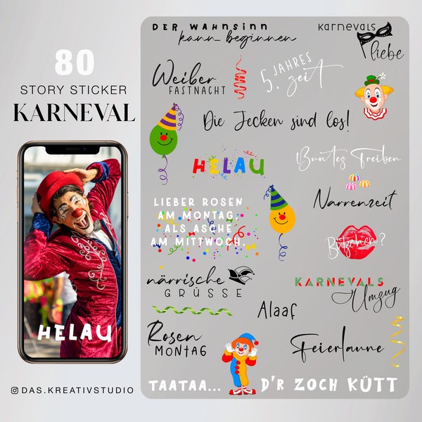 Karneval fasching sticker - Etsy.de