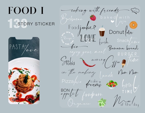 130 Instagram Story Sticker Food Everyday Basic Daily - Etsy