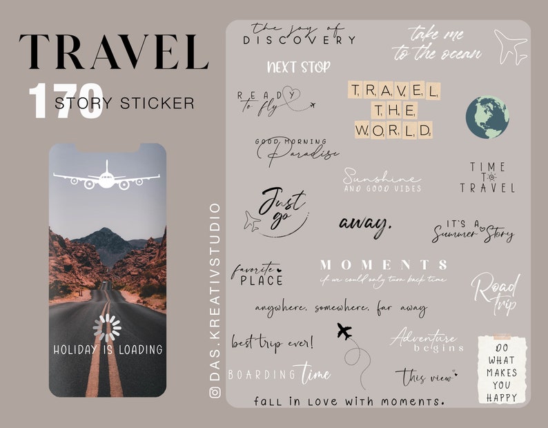 170 Instagram Story Sticker Travel Love Basic Explore - Etsy