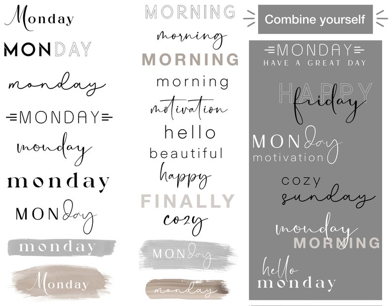 260+ Instagram Story Sticker Weekdays Calendar 2026 2027 Basic Everyday ...