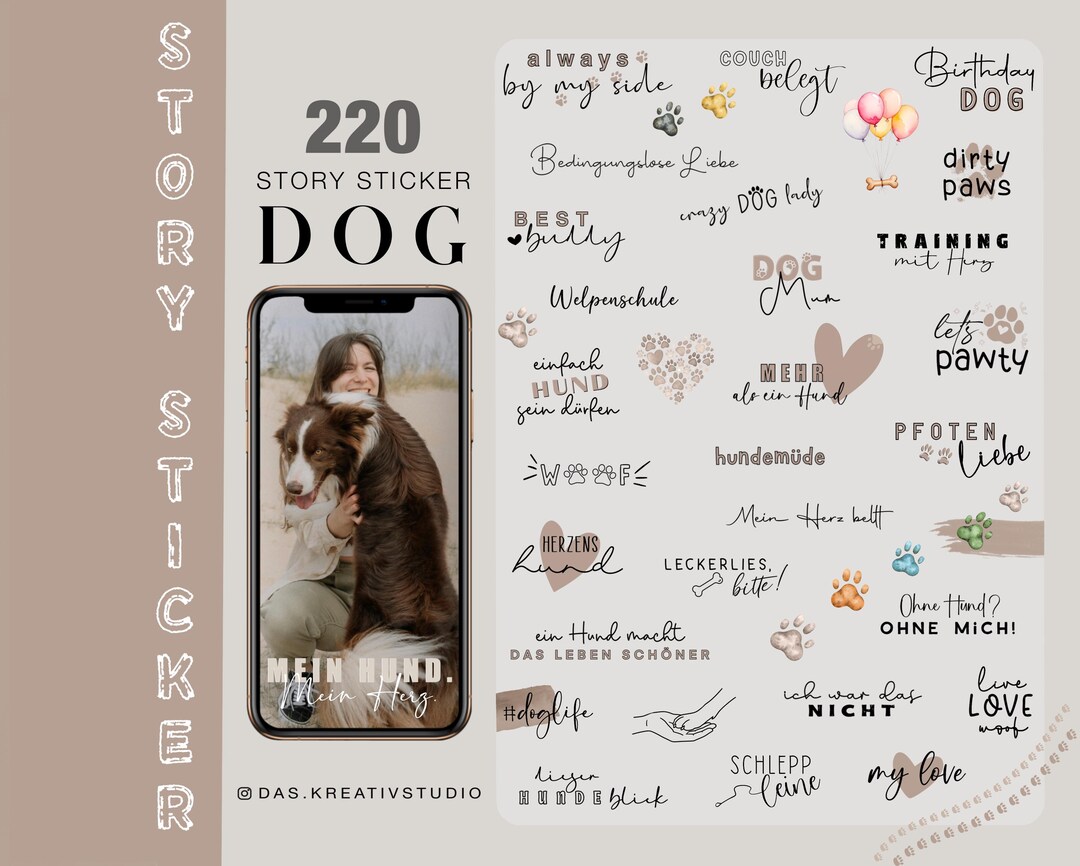 220+ Instagram Story Stickers Dog Pets Storysticker Dogmum Wallpaper ...