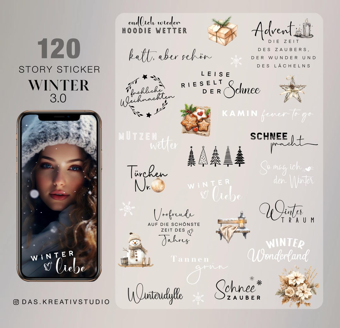 120+ Instagram Story Sticker Winter 3.0 Christmas Home Basic Love ...