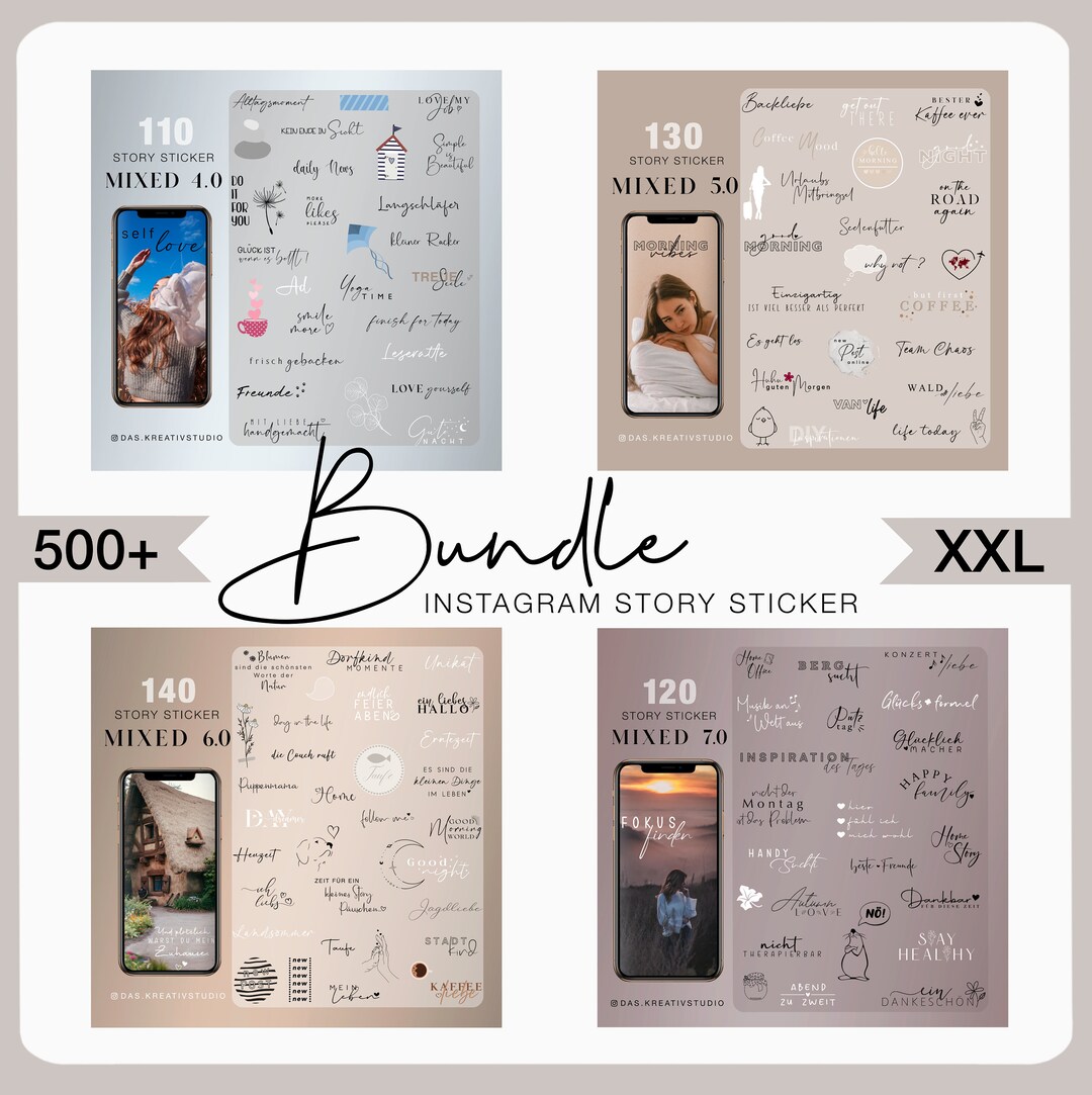 500 Instagram Story Sticker Mixed Home Story Music Travel Morning Love ...