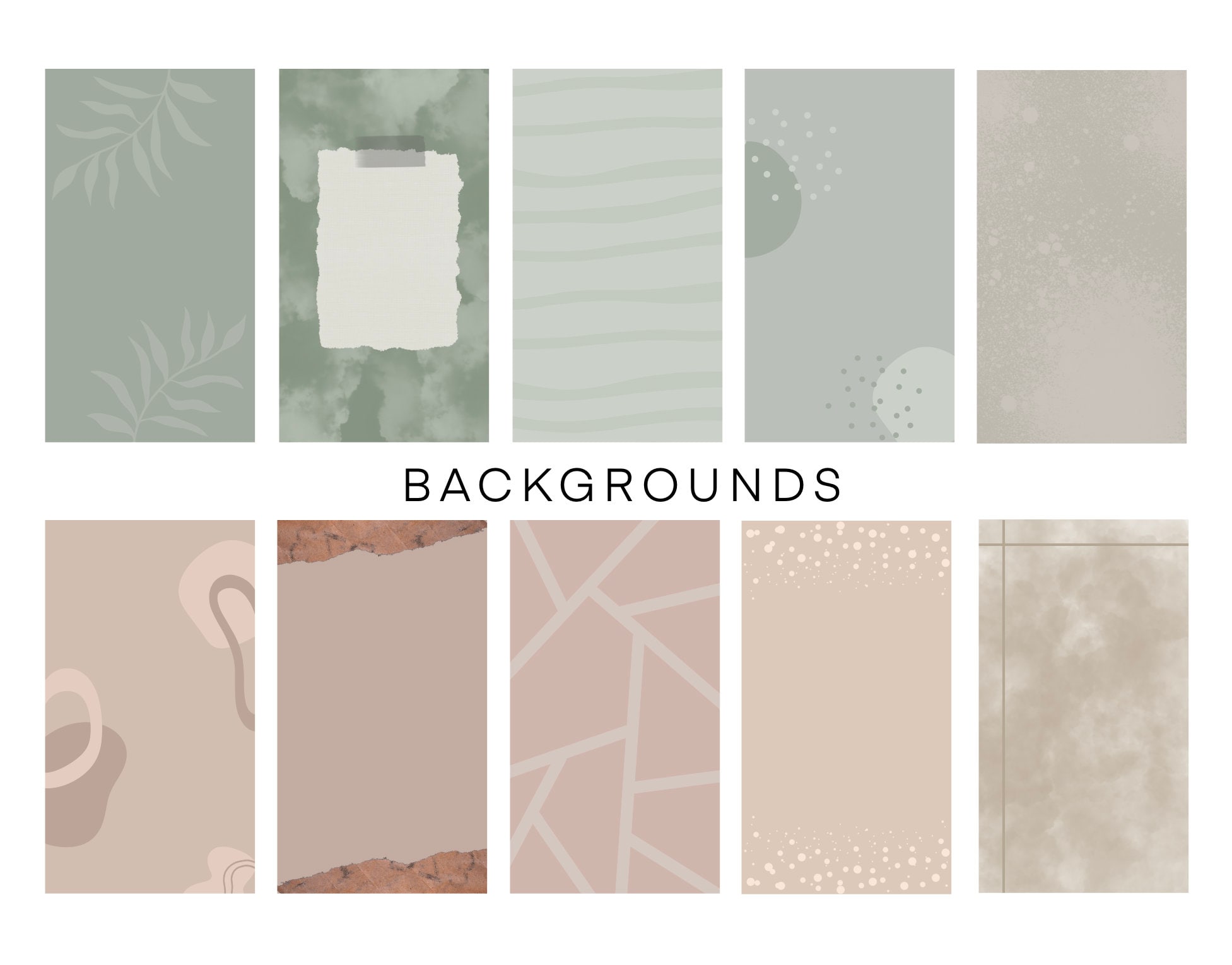 20 Instagram Story Backgrounds Bundle Beige Hintergründe Template ...