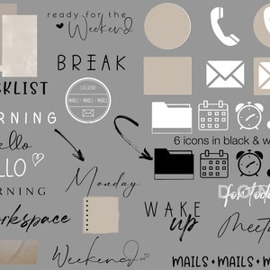 160 Instagram Story Stickers Office Work Business Planner Icons ...