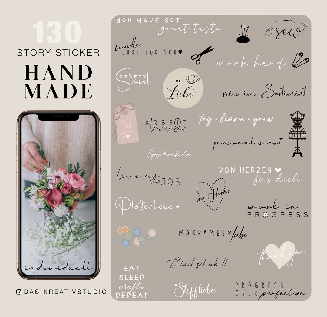 130+ Instagram Story Sticker Handmade DIY Handcraft Small Business ...