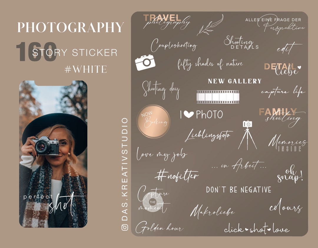 160 Instagram Story Sticker Photography White Everyday Basic - Etsy