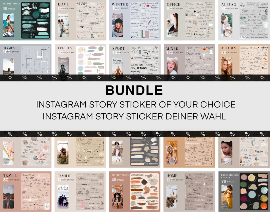 Instagram Story Sticker XXL Bundle of Choice Auswahl Mix fitness Food ...