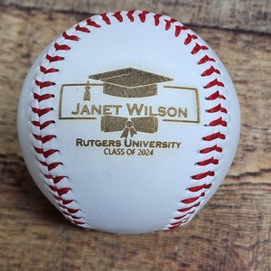 Laser Engraved Leather Baseball, Baseball Coach's Gift, Custom Design ...