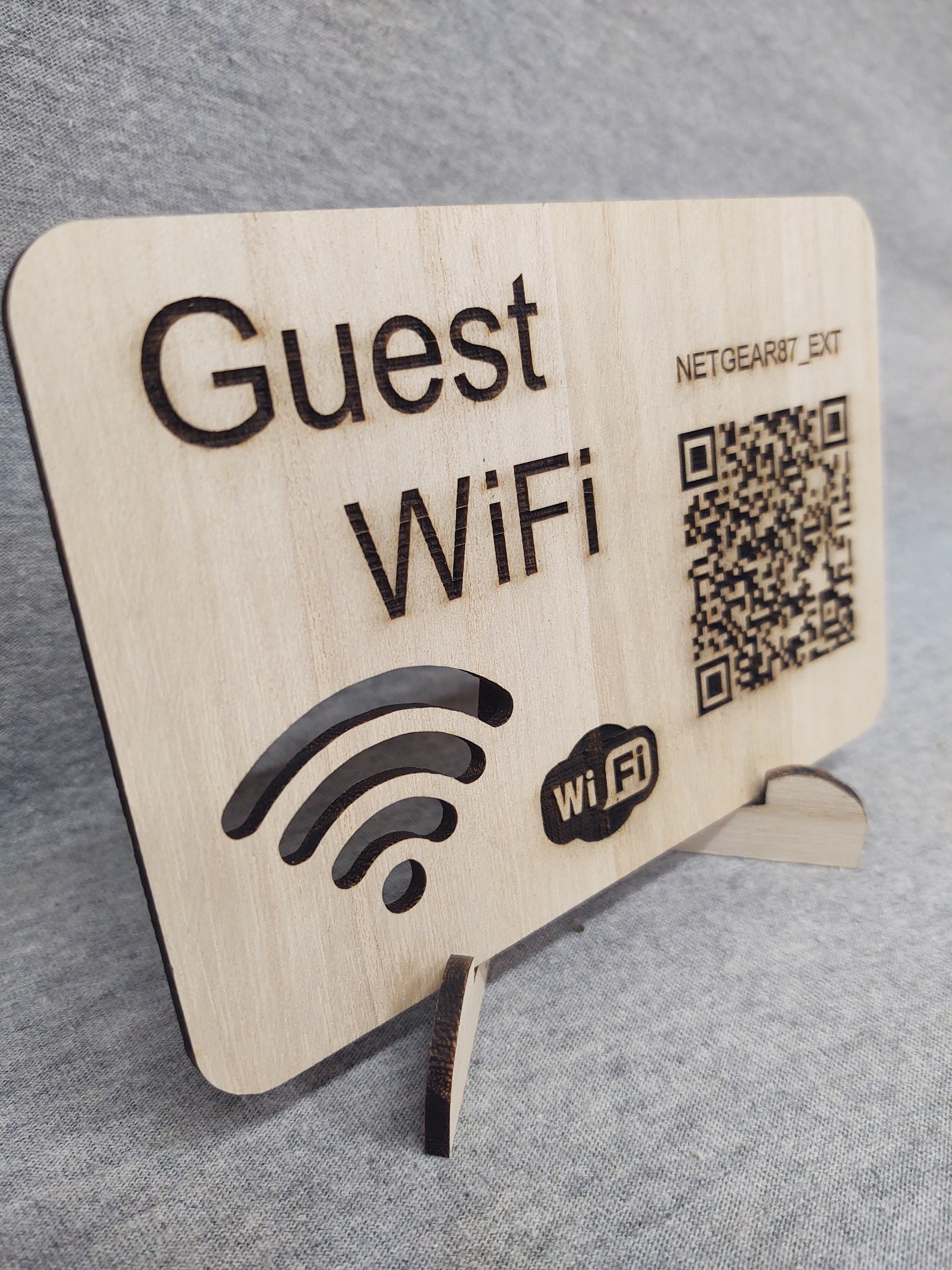 Wifi QR Code Sign, Wifi Sign, Wood Wifi Sign, Laser Cut Wifi Sign - Etsy