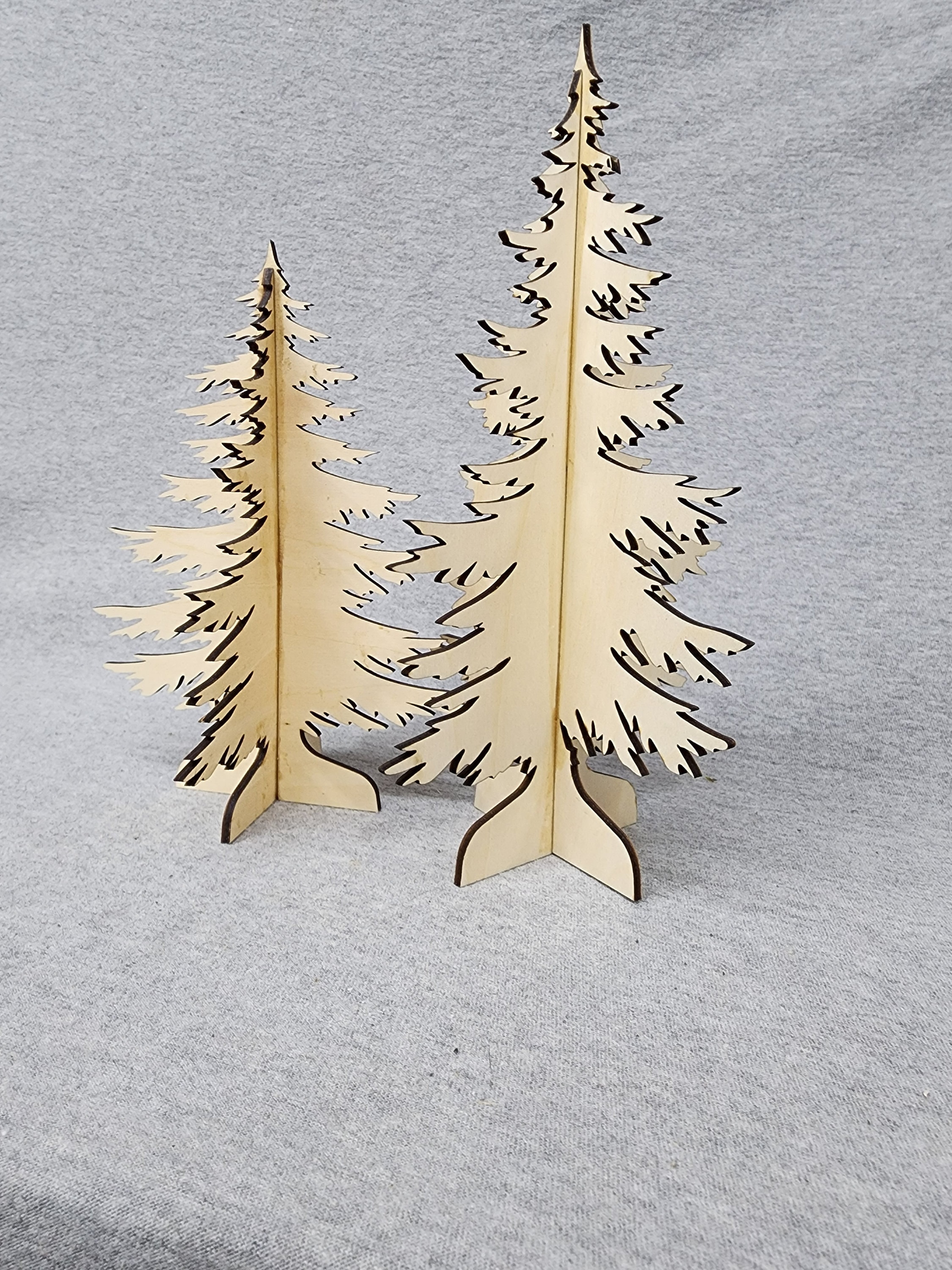 Wood Tree set of 2 Laser Cut Wood Tree Holiday Decor Home - Etsy