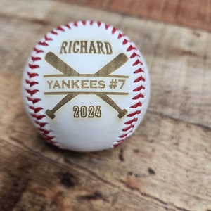 Laser Engraved Leather Baseball, Baseball Coach's Gift, Custom Design ...