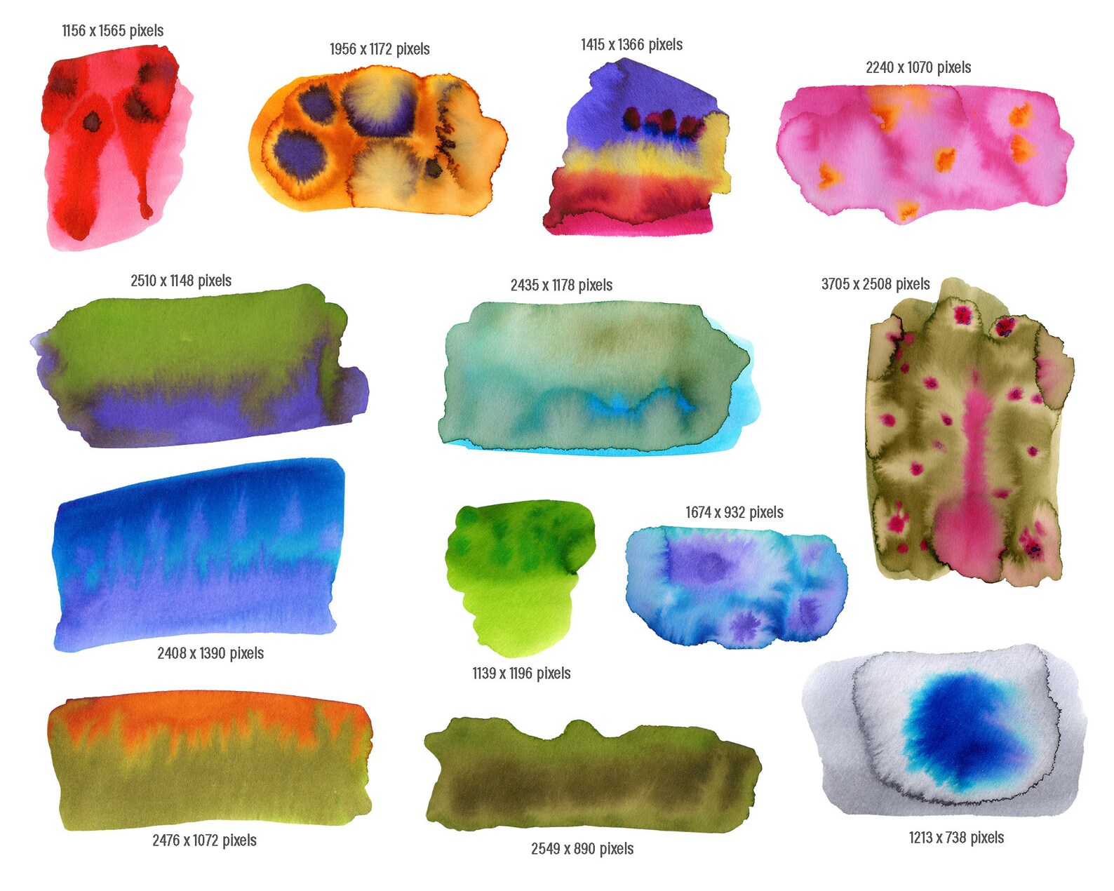 13 Abstract Colorful Watercolor Clipart - Commercial + Personal Use ...