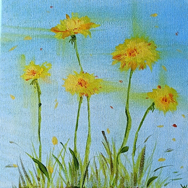 Dandelion Painting - Etsy