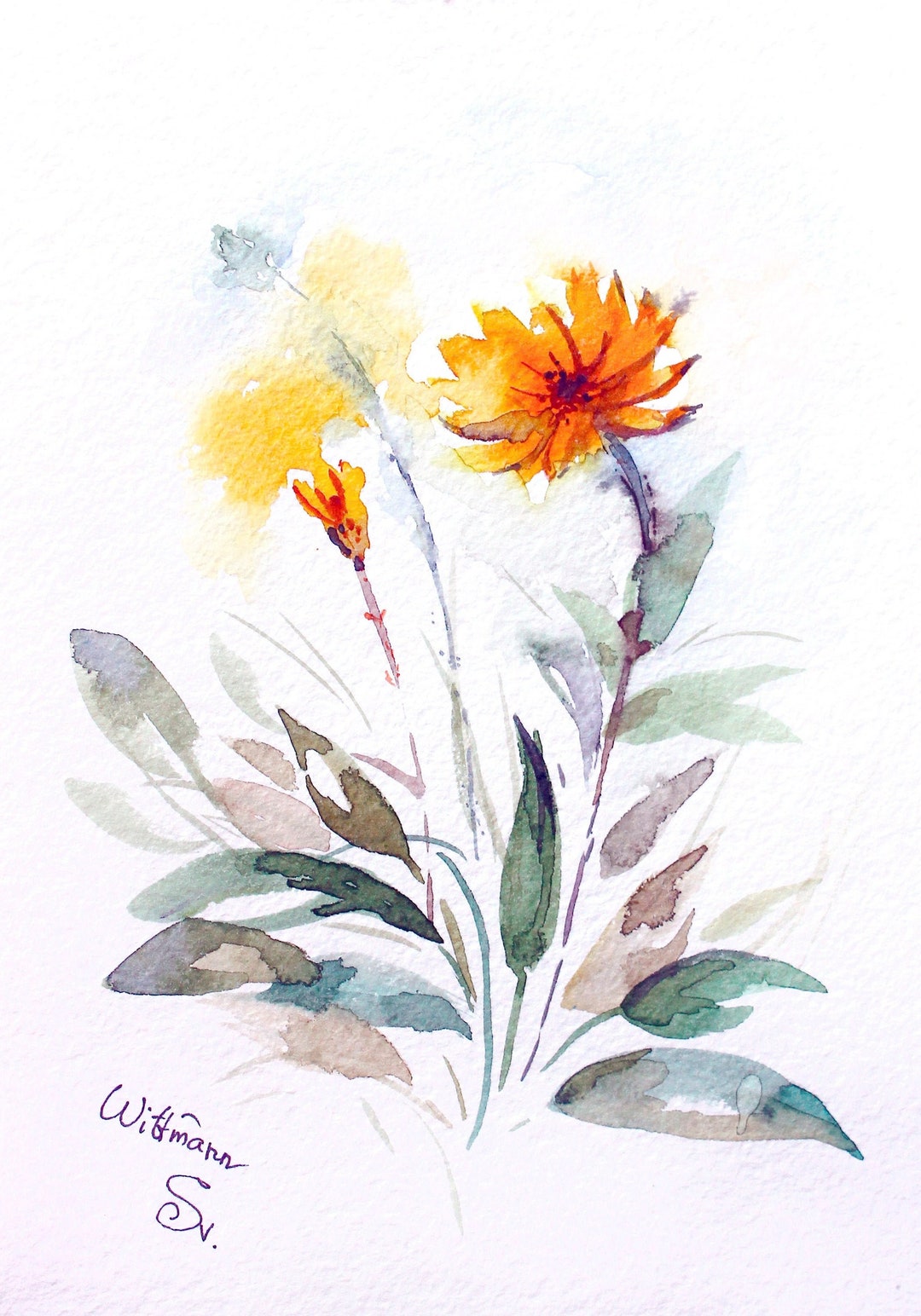 Floral Painting Yellow Flower Original Art Impressionist Apartment ...