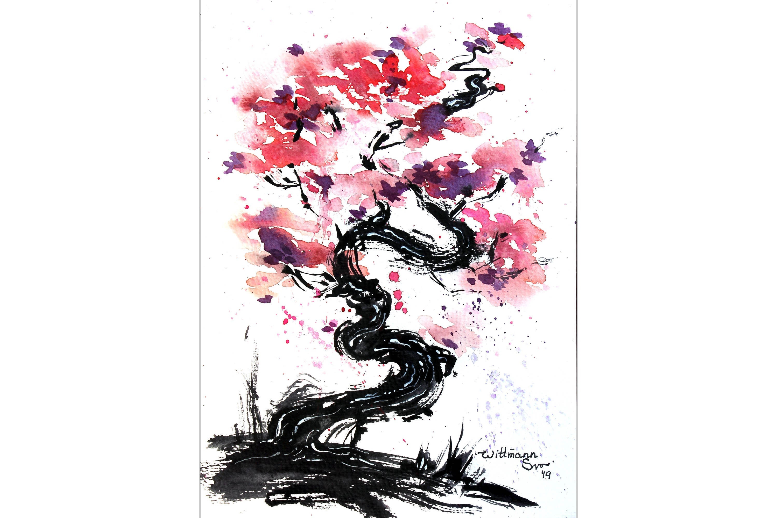 Traditional Japanese Cherry Blossom Drawing